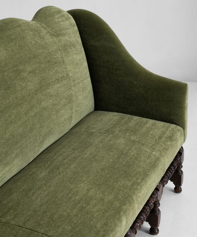 Louis XIII Style Sofa in Mohair Velvet from Pierre Frey, France Circa ...