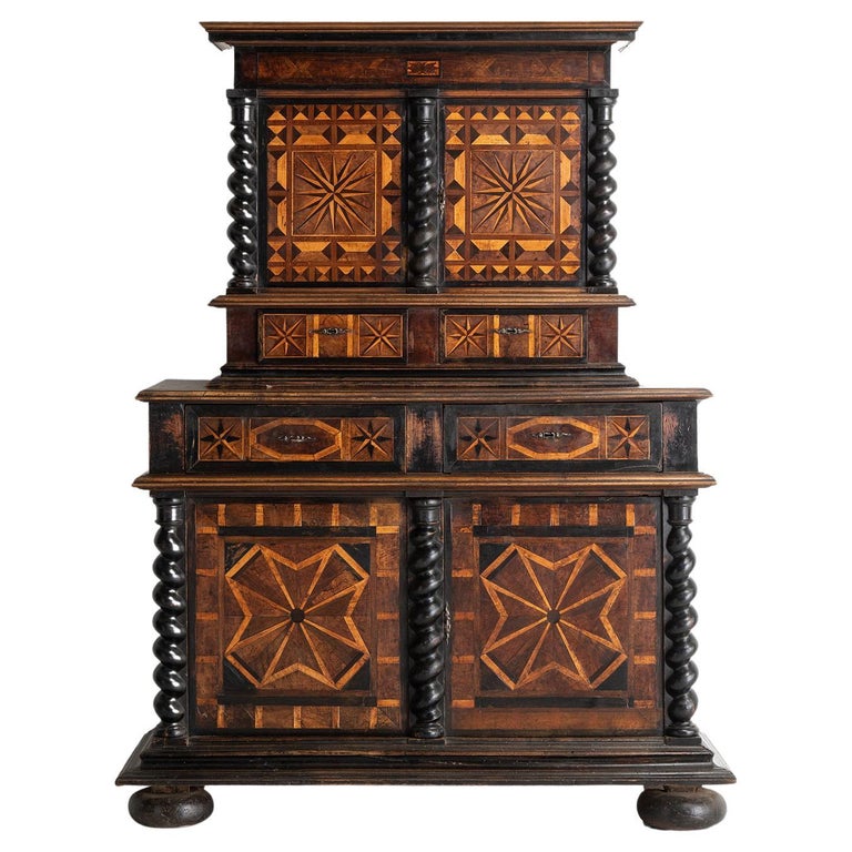 Louis XIV Cabinet in Parquet Veneer, France, Circa 1700 at 1stDibs