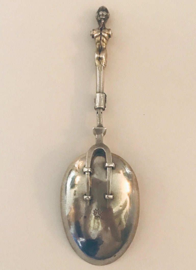 Louis XIV Combined Retractable Silver Spoon with Two Tine Fork, 1592 ...