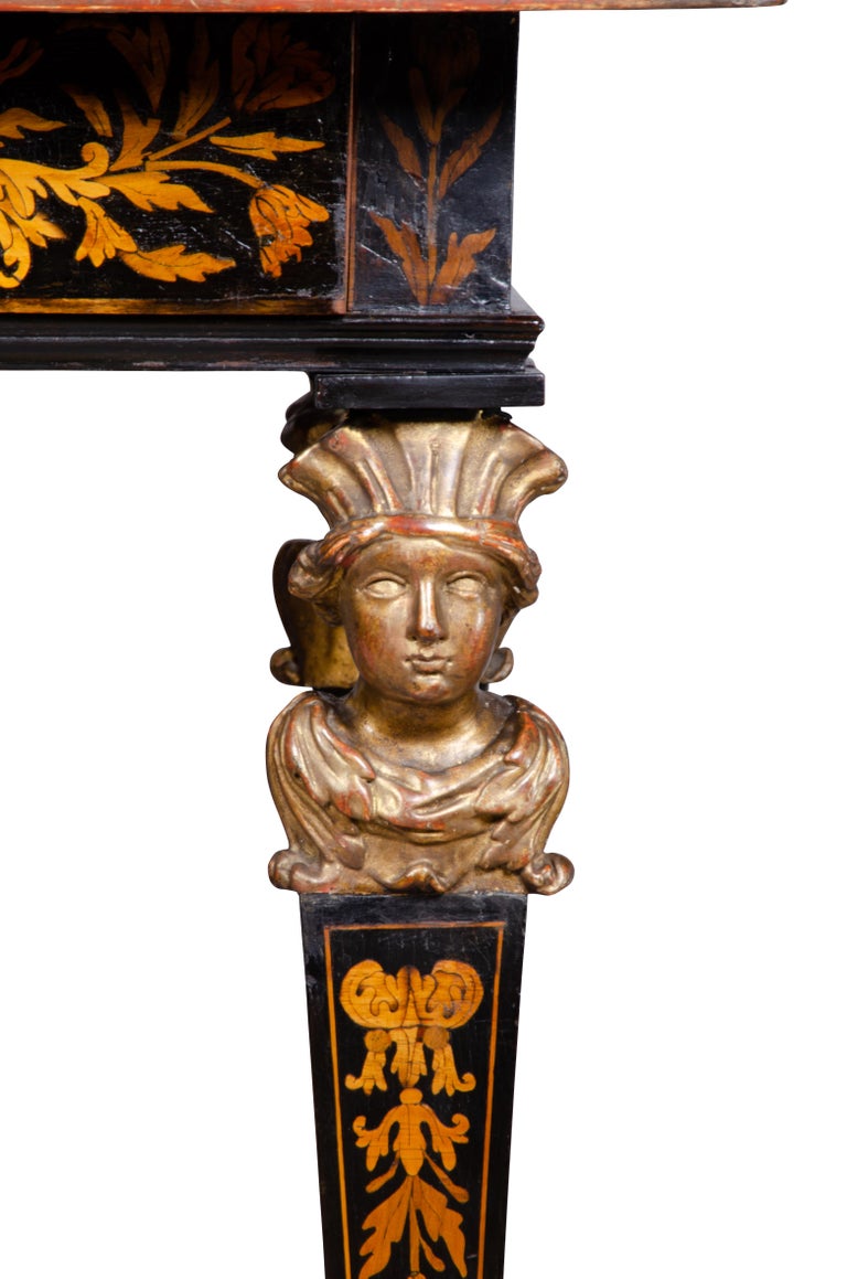 Louis XIV Marquetry and Ebonized Writing / Center Table For Sale at 1stDibs