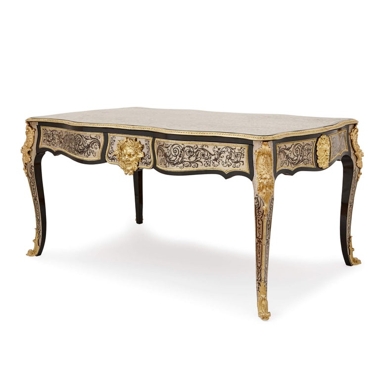 Louis XIV Style Gilt Bronze Mounted Boulle Inlay Writing Desk at ...