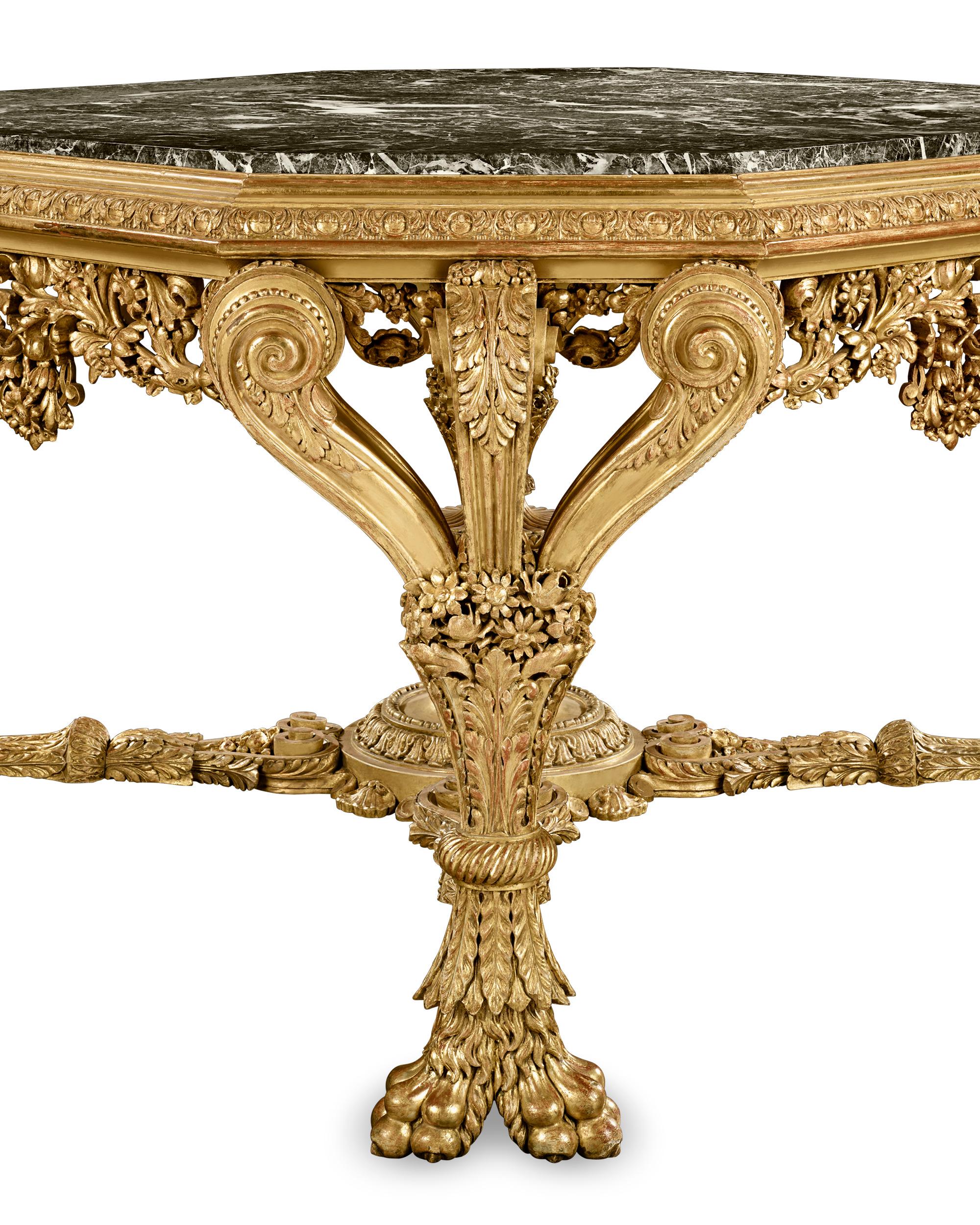 Louis XIV-Style Giltwood Octagonal Table For Sale at 1stDibs | louis ...