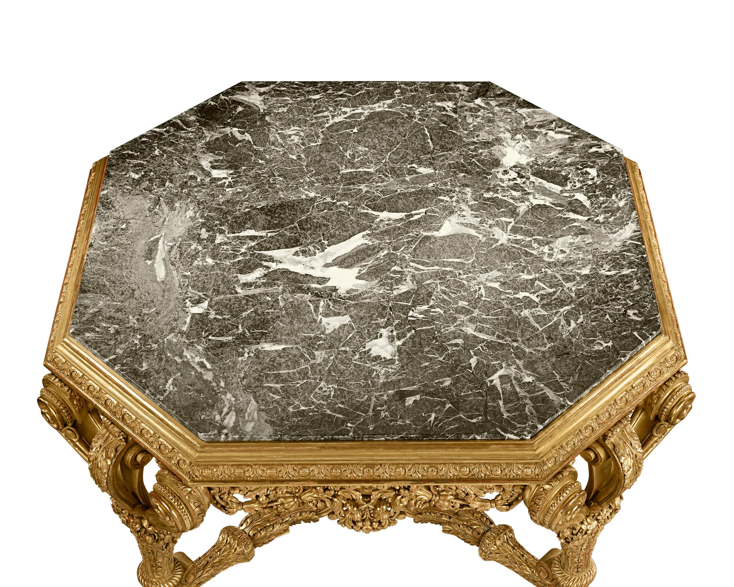 Louis XIV-Style Giltwood Octagonal Table For Sale at 1stDibs | louis ...