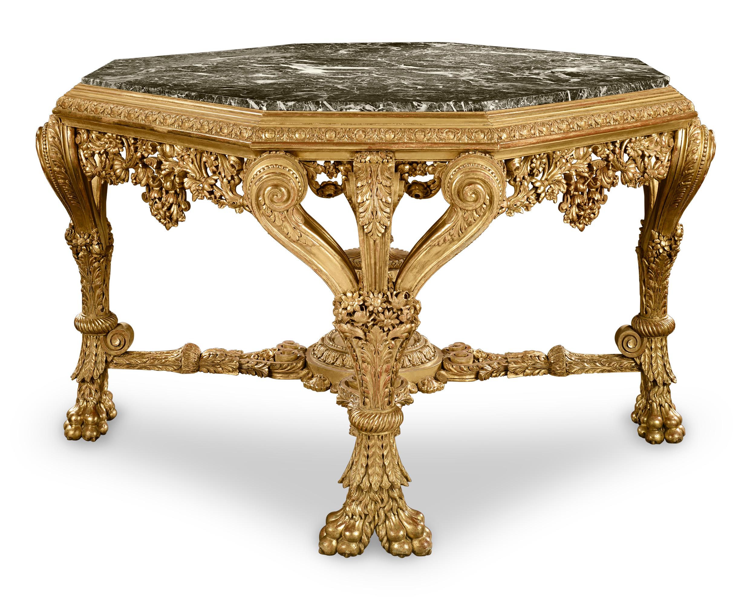 Louis XIV-Style Giltwood Octagonal Table For Sale at 1stDibs | louis ...