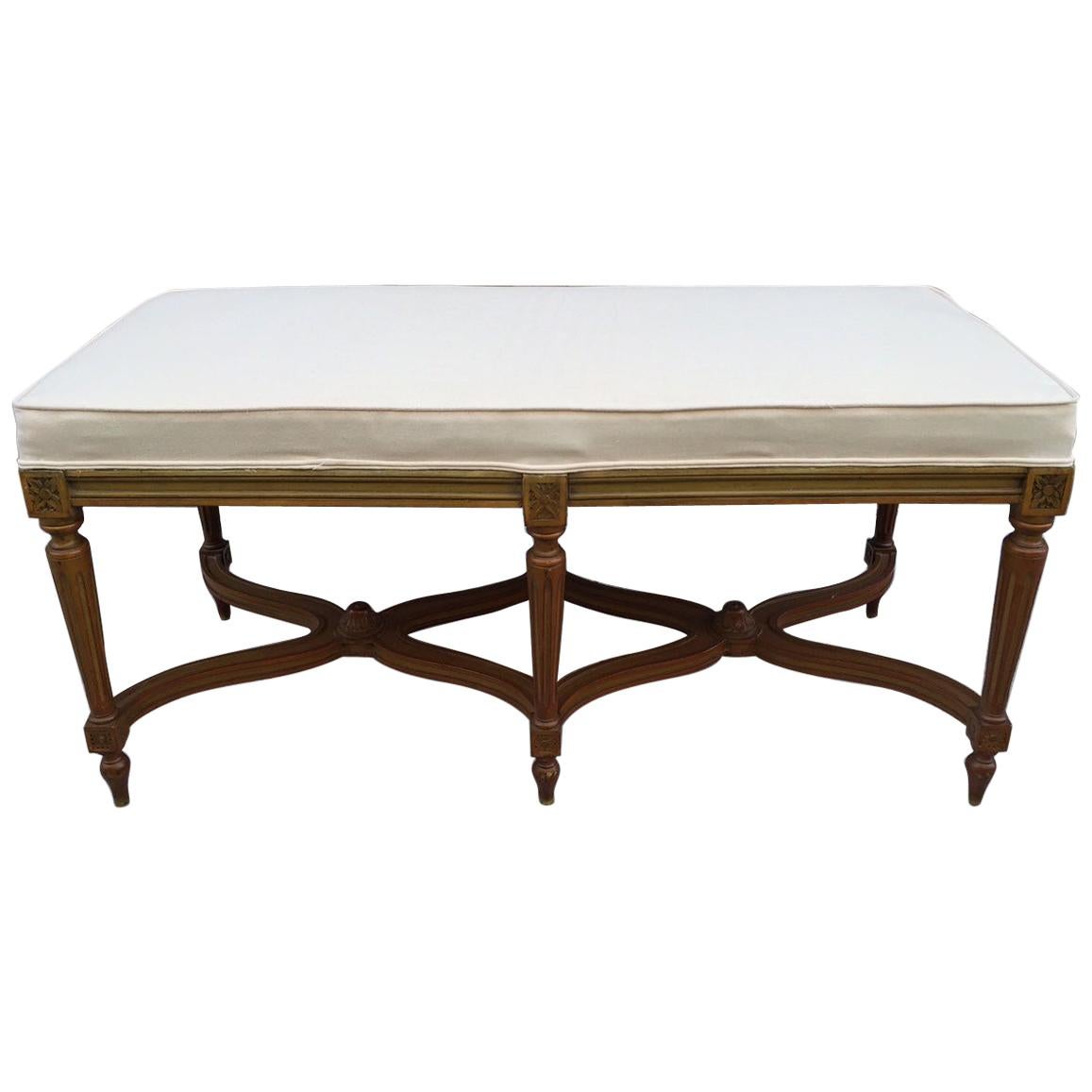 French Louis XIV Style Gilded Long Bench at 1stDibs