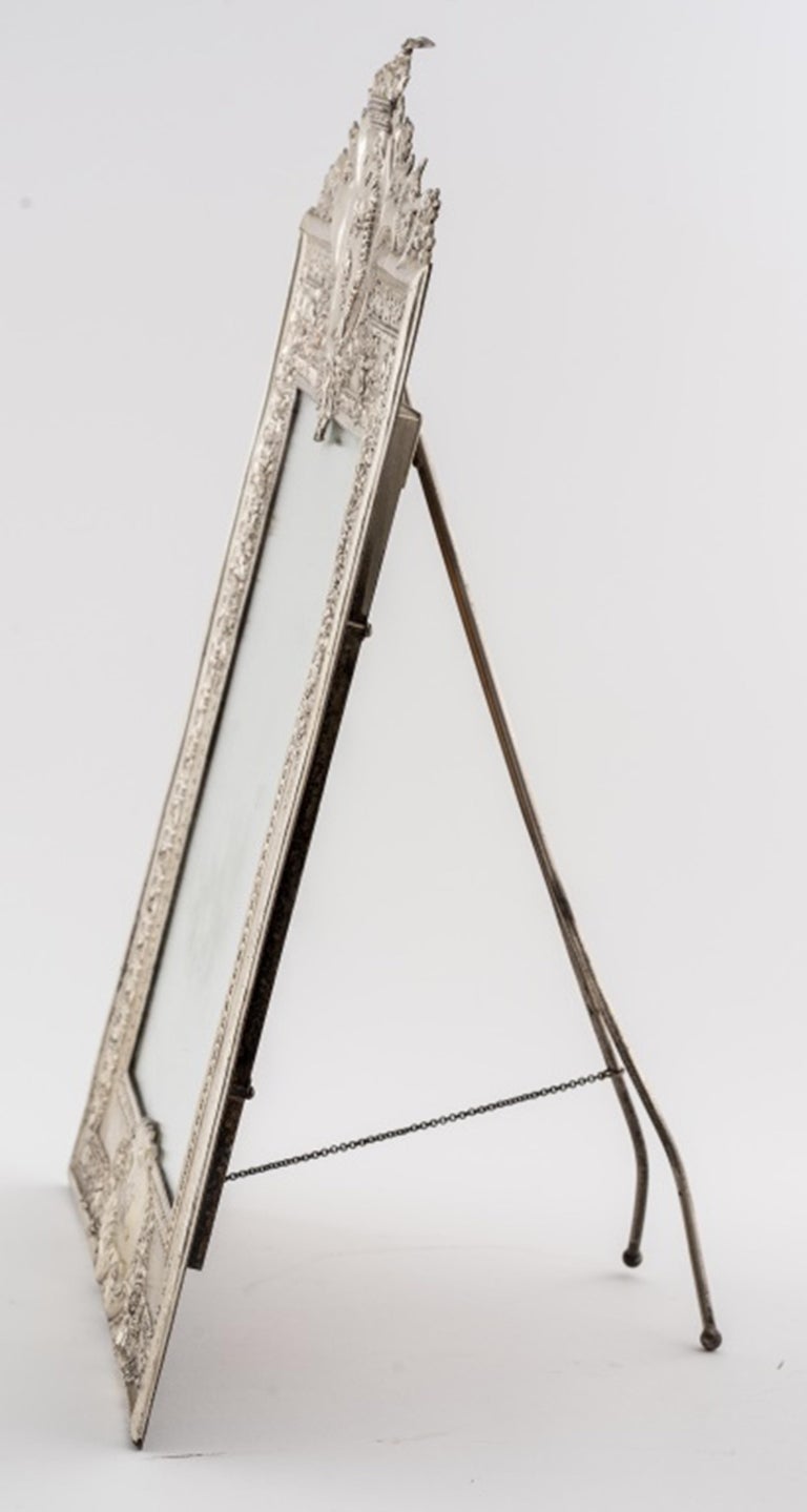 Louis XIV Style Silver-Plated Table Mirror For Sale at 1stDibs