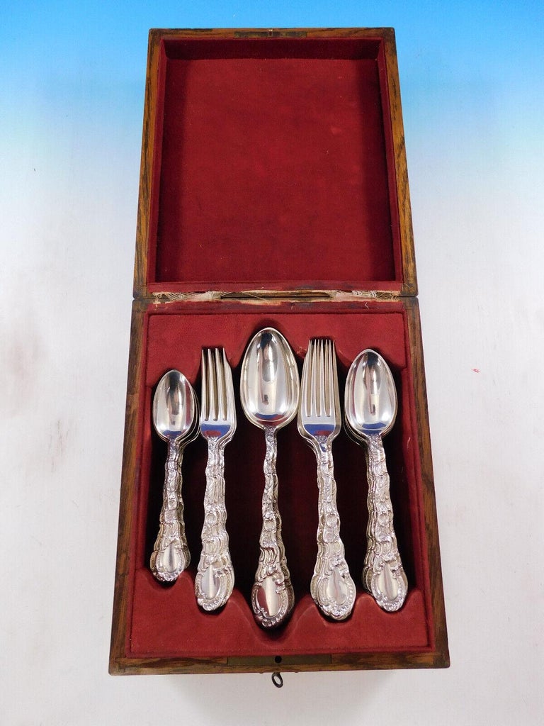 Louis XV by Durgin Sterling Silver Flatware Set Service 54 Pc Rare in ...