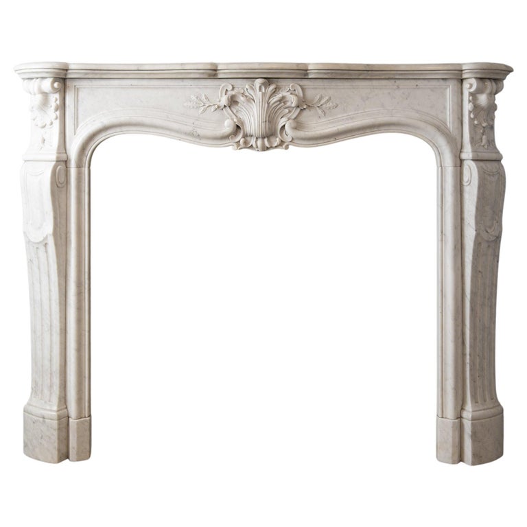 Louis XV Carrara Marble Antique Fireplace Surround at 1stDibs