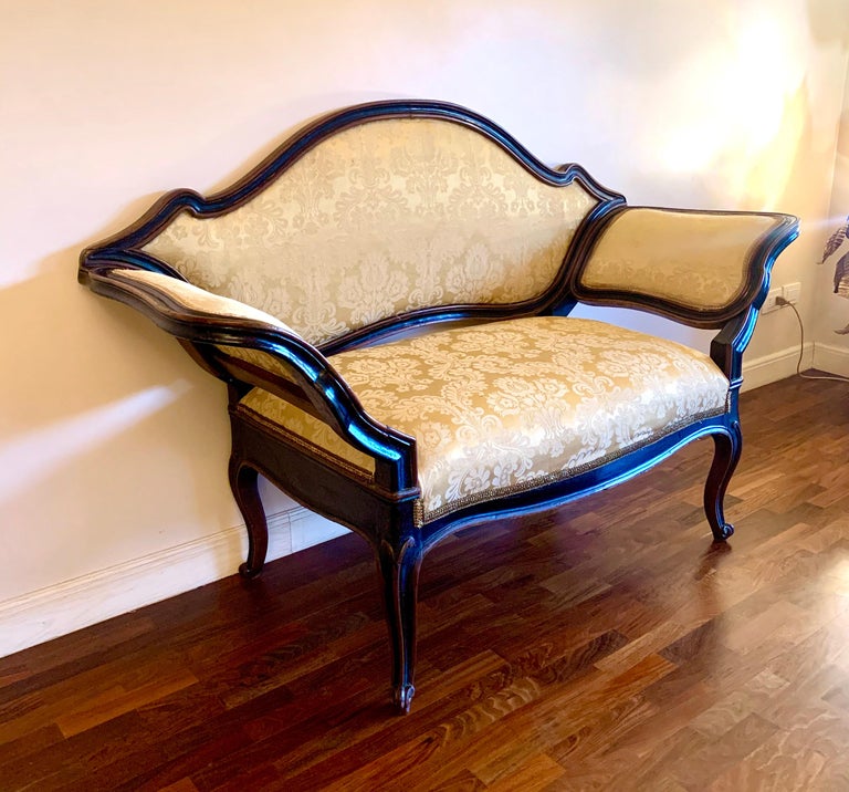 Louis XV Carved and Ebonized Wood Sofa For Sale at 1stDibs