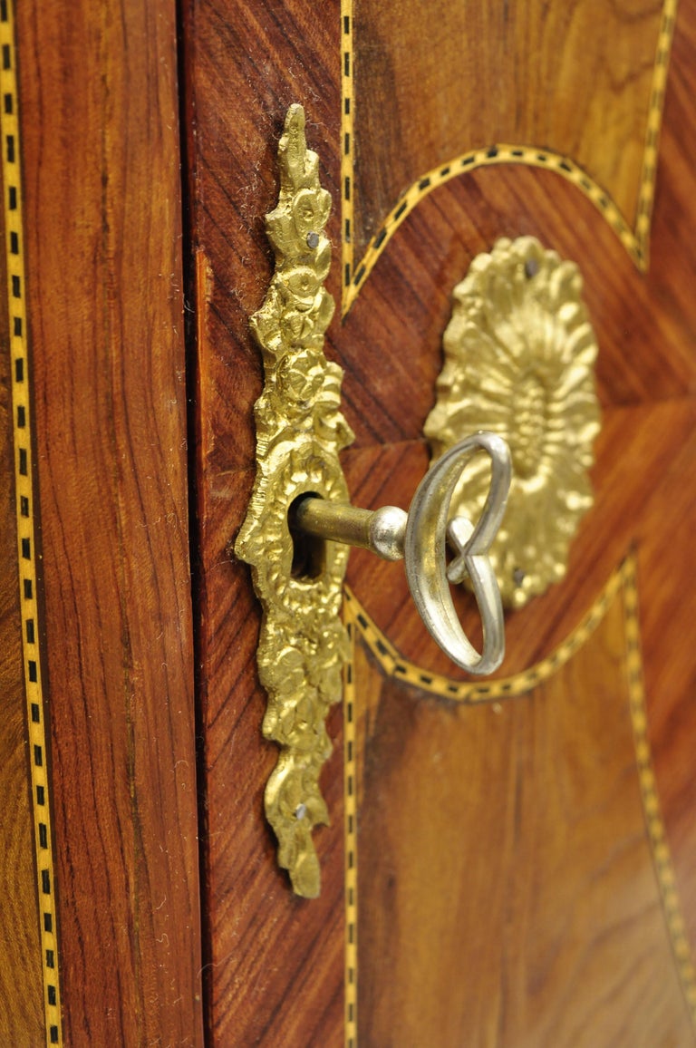 Louis XV French Reproduction Marble Top Bronze and Inlay Sideboard ...
