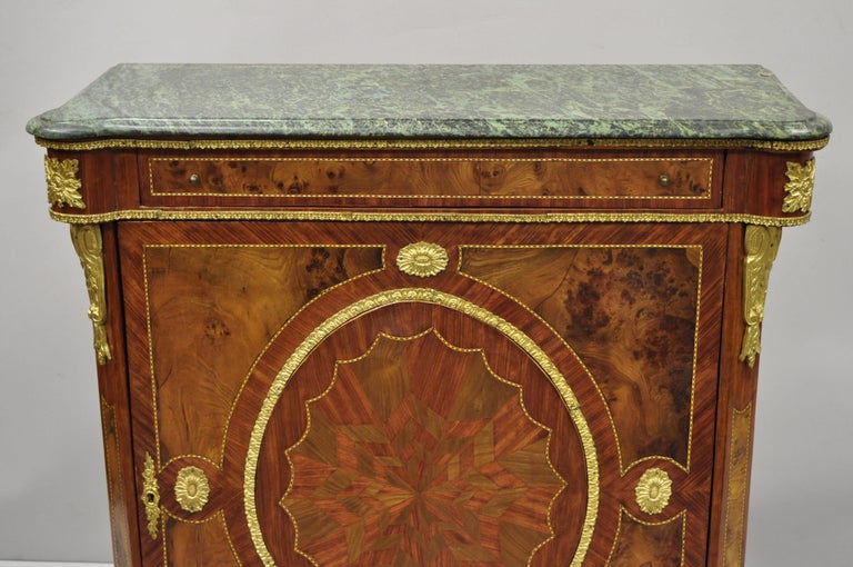 Louis XV French Reproduction Marble Top Bronze and Inlay Sideboard ...