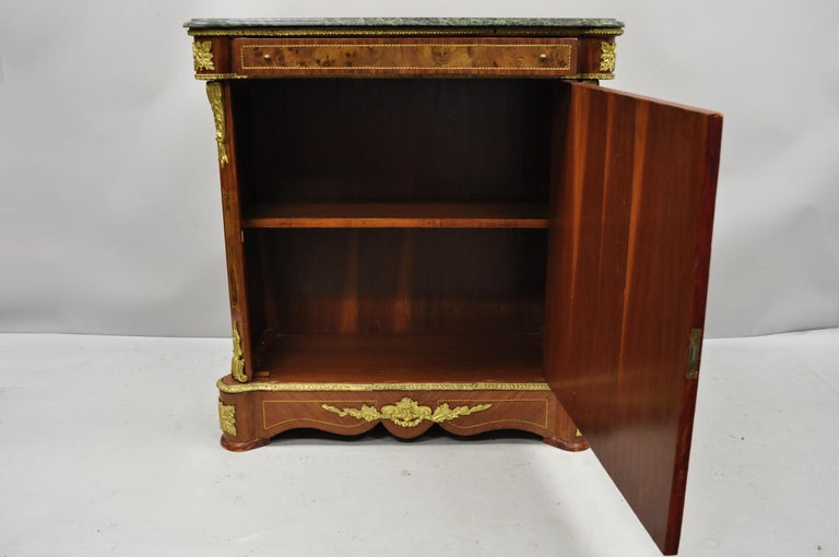 Louis XV French Reproduction Marble Top Bronze and Inlay Sideboard ...