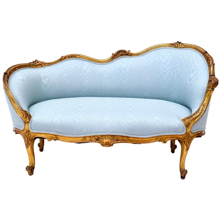 Louis XV Gilt French Meridienne at 1stDibs
