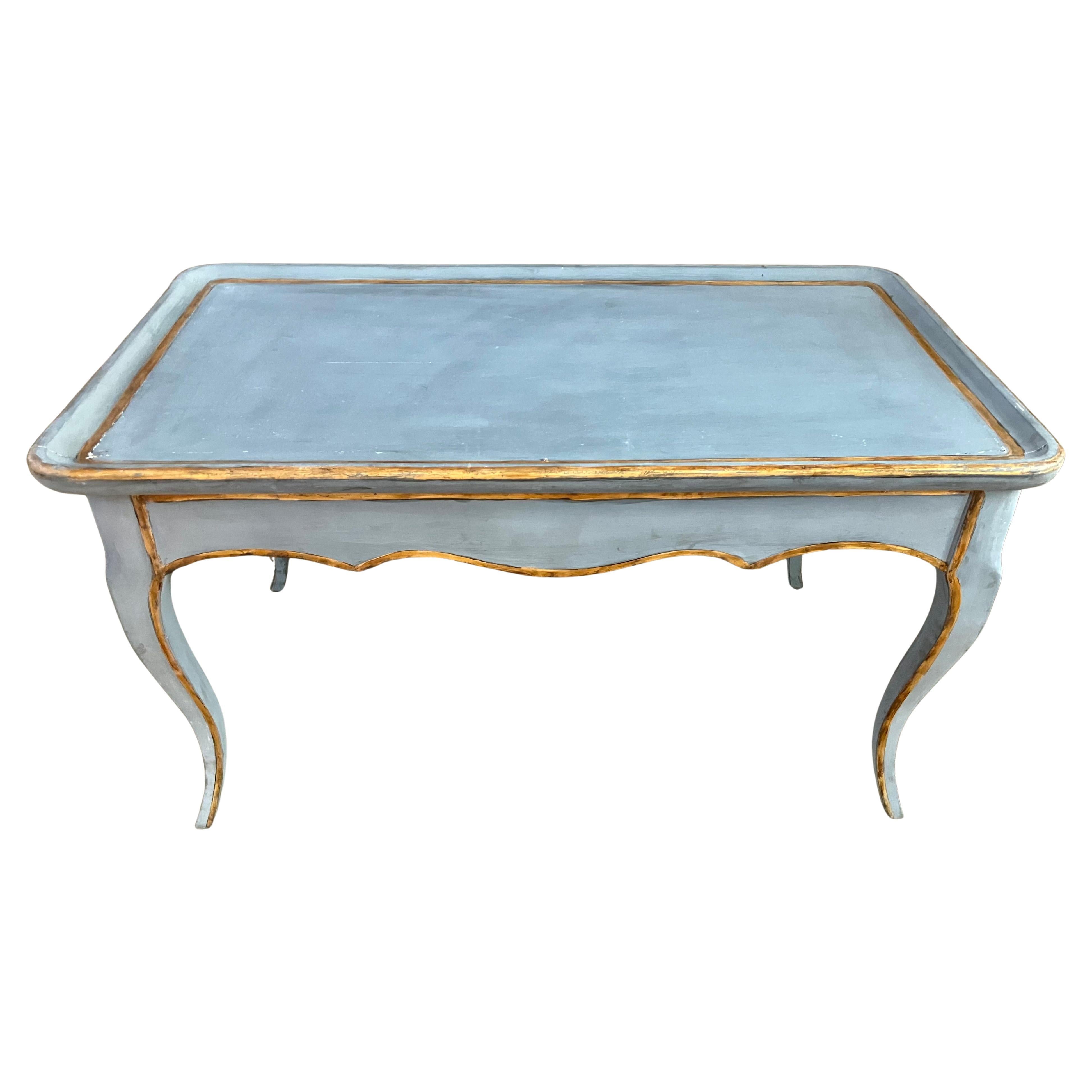Louis XV Grey Blue and Gilt Table For Sale at 1stDibs