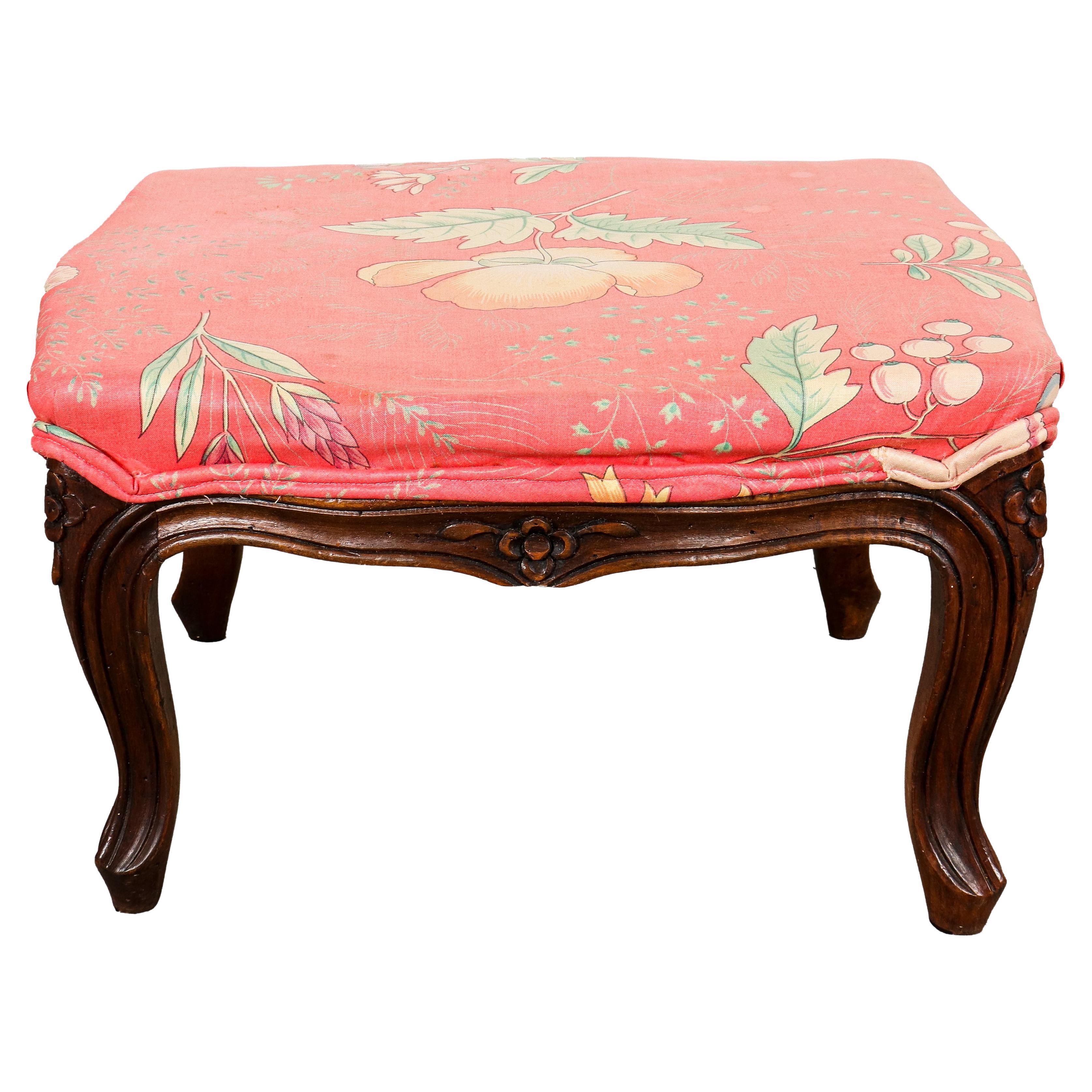 Anglo-Indian Mixed Wood Footstool with Carved Feet at 1stDibs