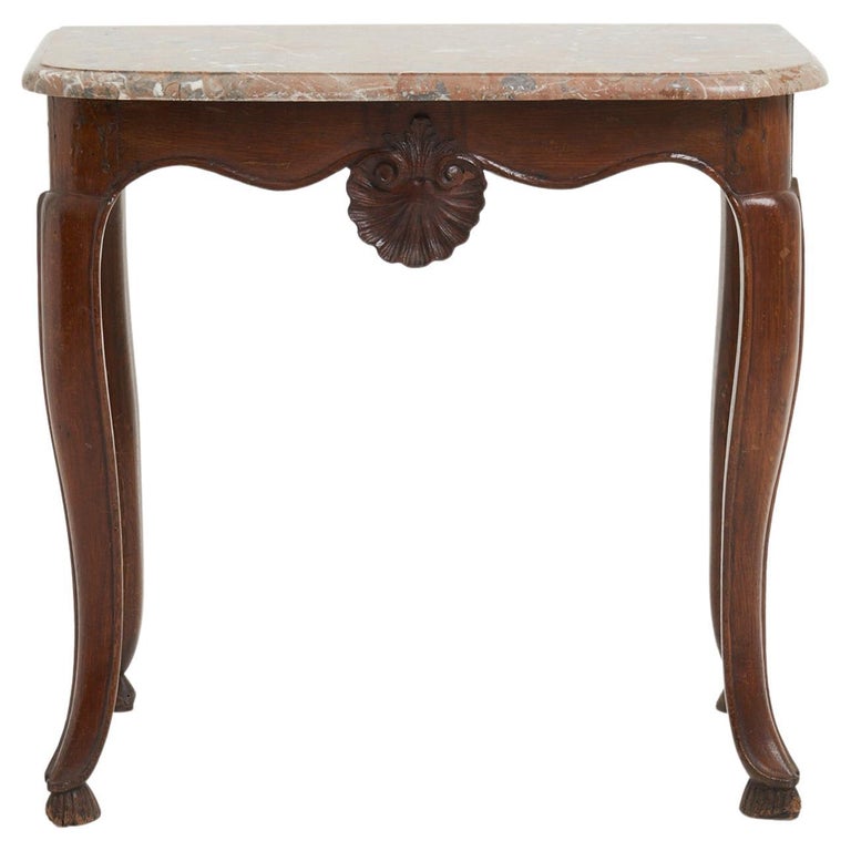 Louis XV Oak and Marble Console Table For Sale at 1stDibs