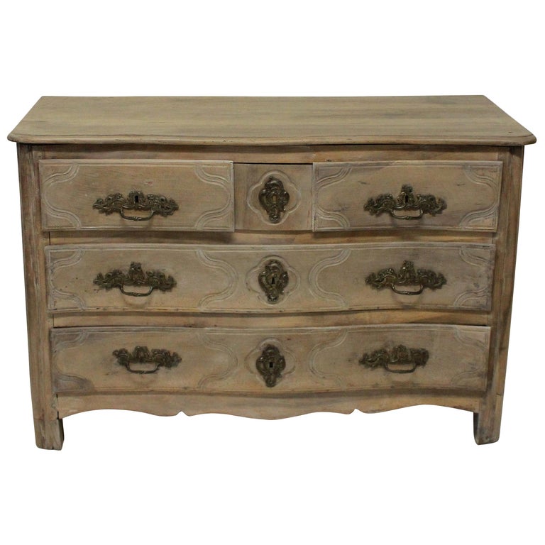 Louis XV Pickled Walnut Commode For Sale at 1stDibs