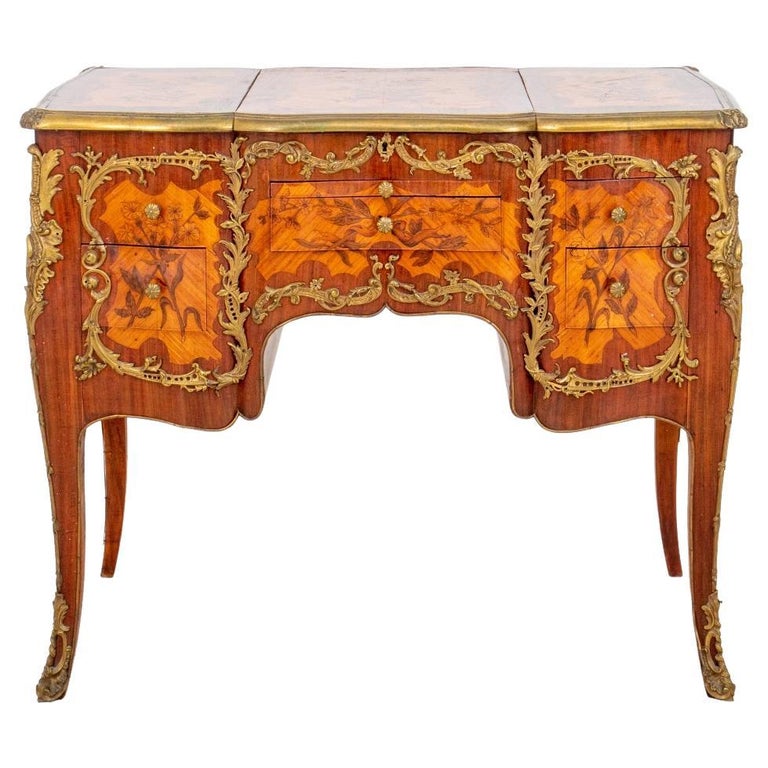 Coiffeuse en marqueterie de style Louis XV En vente sur 1stDibs