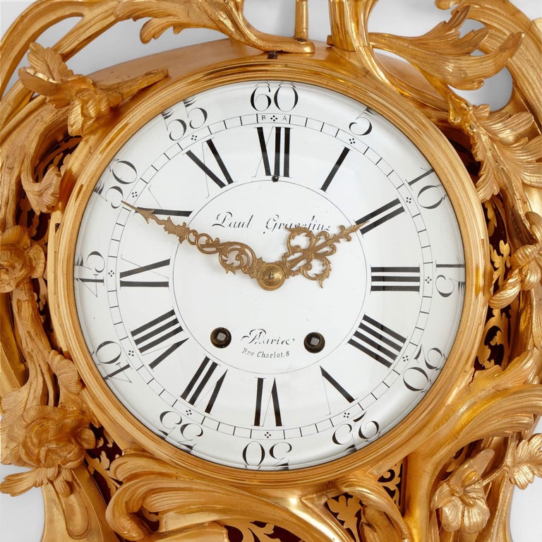 Louis XV Rococo Style Clock and Barometer Set by P. Gravelin For Sale ...