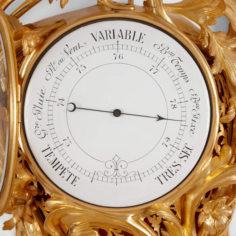 Louis XV Rococo Style Clock and Barometer Set by P. Gravelin For Sale ...