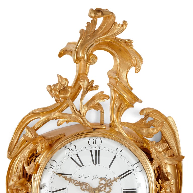 Louis XV Rococo Style Clock and Barometer Set by P. Gravelin For Sale ...