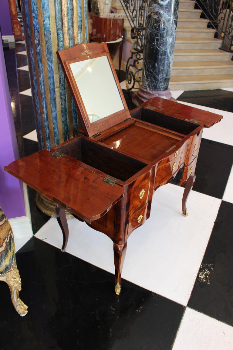 Louis XV Rosewood Veneered Parquetry Design Dressing Table For Sale at ...