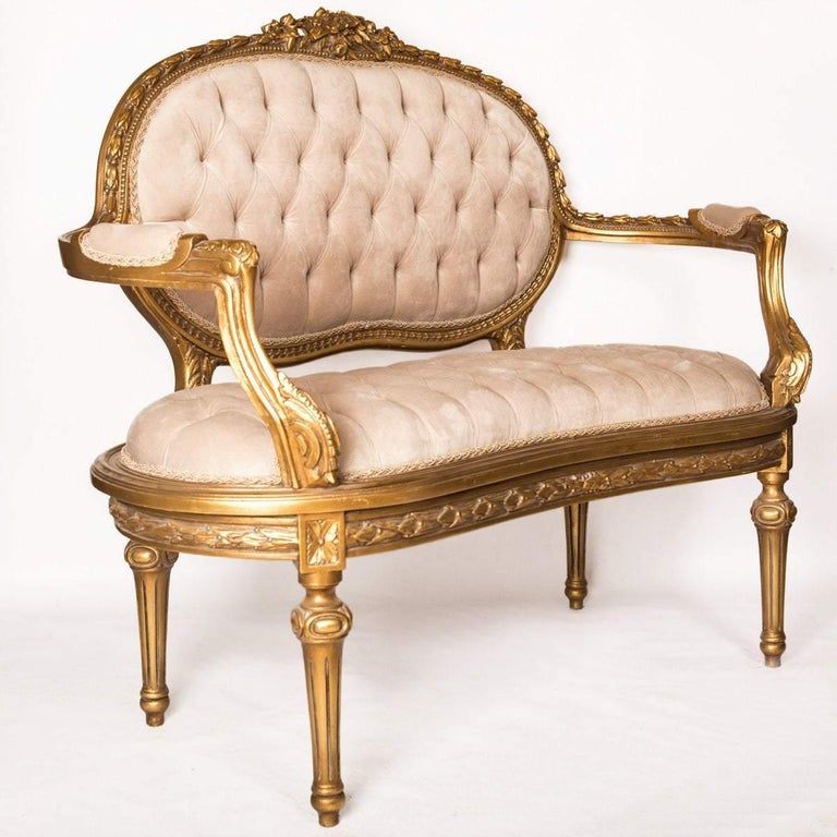Louis XV Soft Arm Rests Couch-2 Person, 20th Century For Sale at 1stDibs