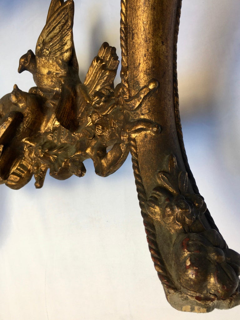 Louis XV Style Carved Giltwood Wall Mounted Bird Console Table, France at 1stDibs