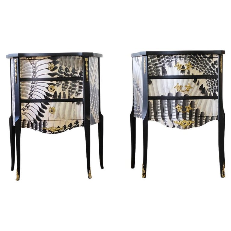 Louis XV Style Chest with Christian Lacroix Feather Pattern and Marble ...