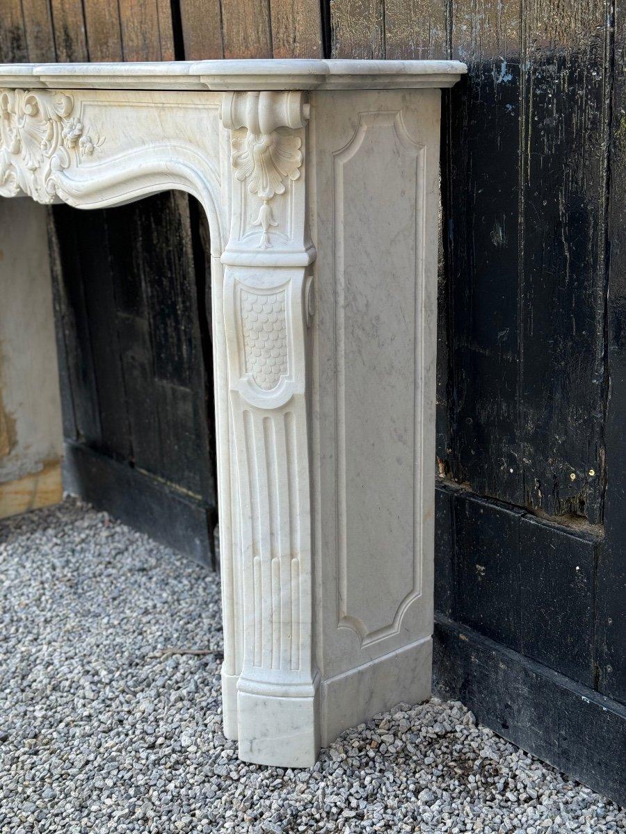 Louis XV Style Fireplace In Carrara Marble Circa 1880 For Sale at 1stDibs
