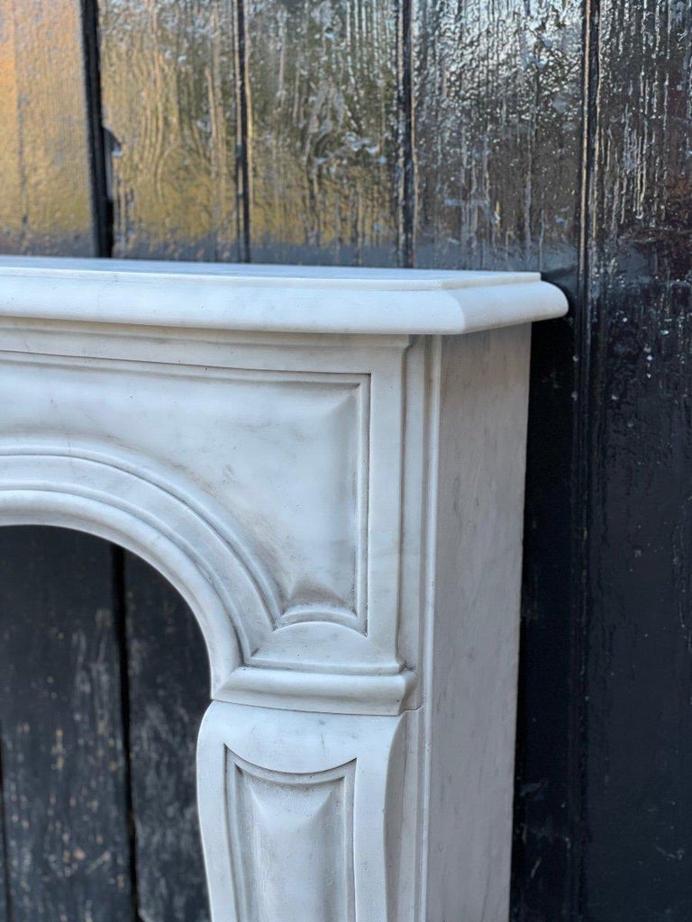 Louis XV Style Fireplace In Carrara Marble Circa 1880 For Sale at 1stDibs