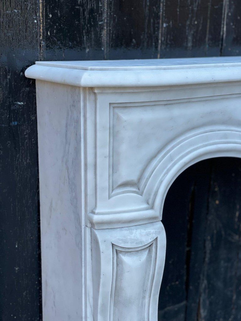 Louis XV Style Fireplace In Carrara Marble Circa 1880 For Sale at 1stDibs