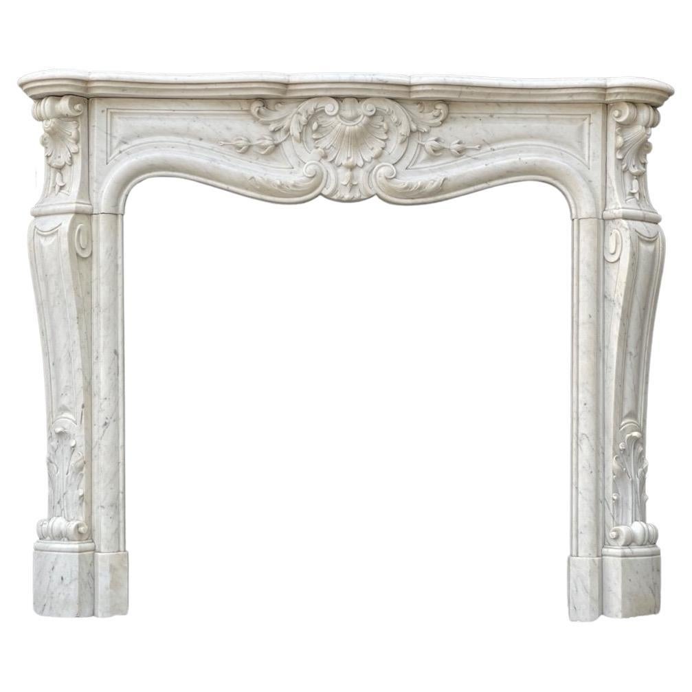 Napoleon III Fireplace in Carrara Marble, circa 1880 For Sale at 1stDibs