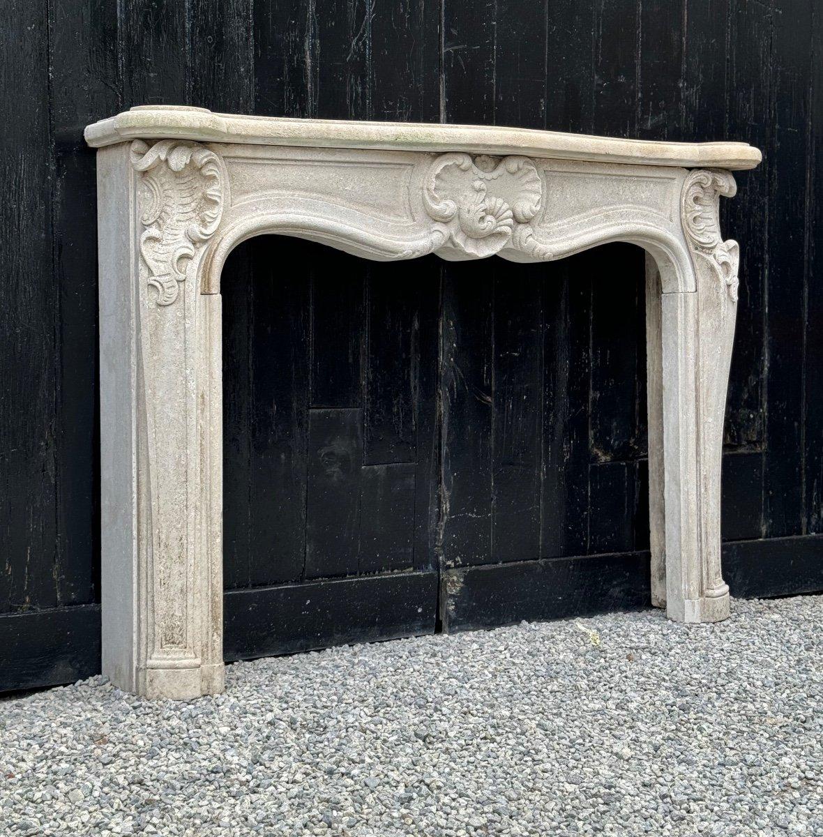 Louis XV Style Fireplace In Lime Stone, Circa 1920 For Sale at 1stDibs