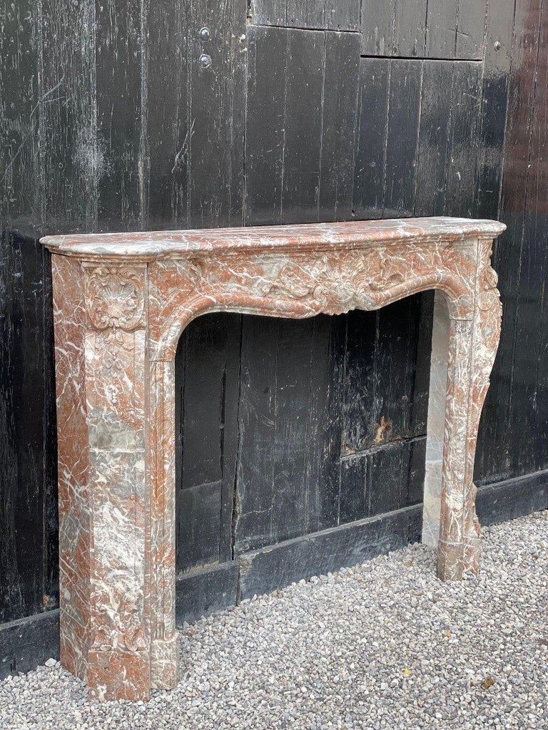 Louis XV Style Fireplace in Rance Marble, Circa 1880 For Sale at 1stDibs