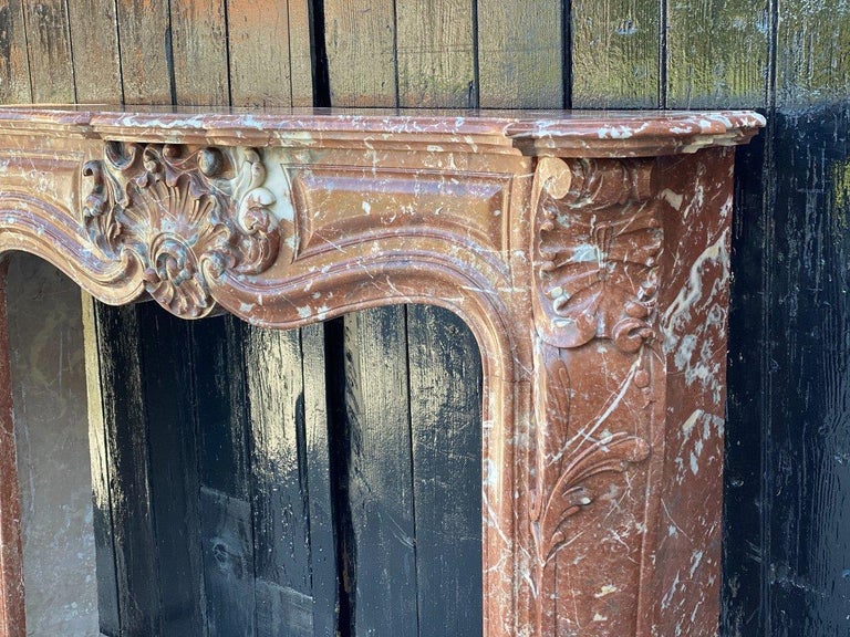 Louis XV Style Fireplace in Rance Marble For Sale at 1stDibs
