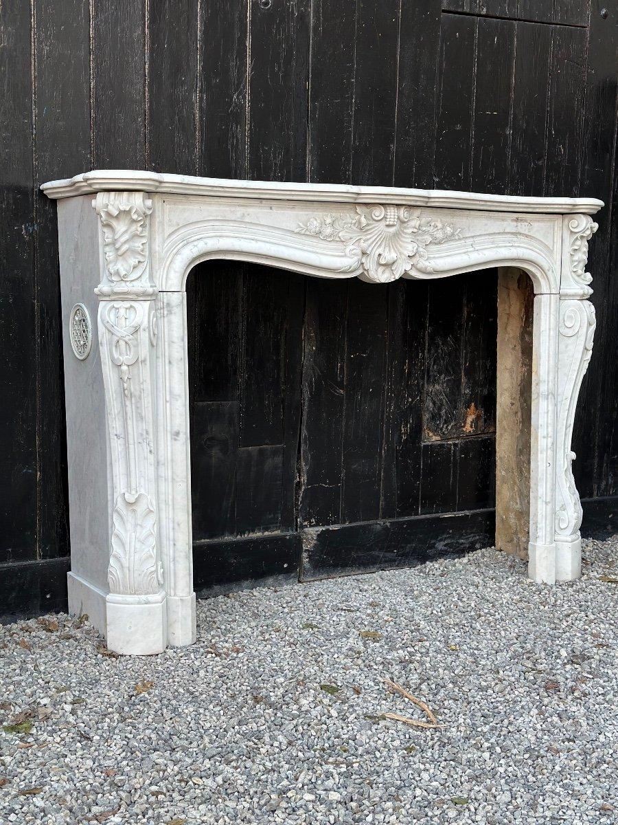 Louis XV Style Fireplace In White Carrara Marble Circa 1880 For Sale at ...