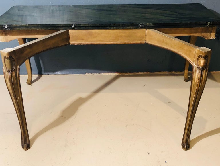 Louis XV Style Flip Top Console, Dining, Library Table, Painted Faux ...