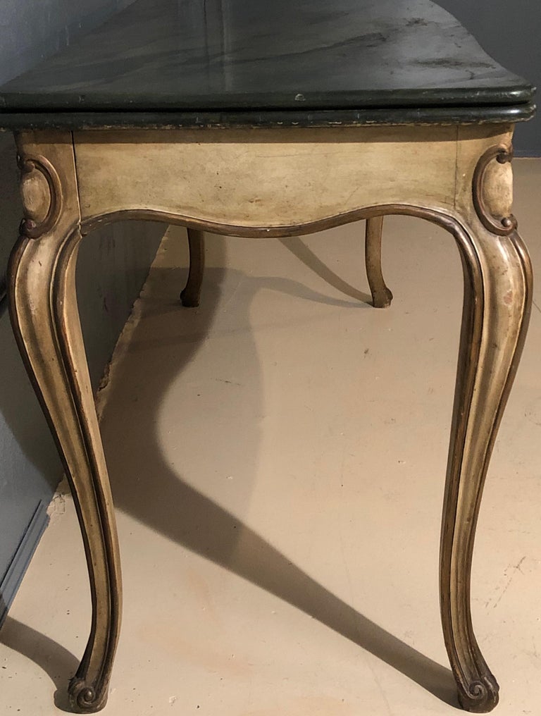 Louis XV Style Flip Top Console, Dining, Library Table, Painted Faux ...