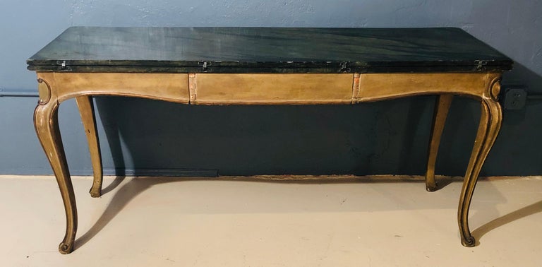 Louis XV Style Flip Top Console, Dining, Library Table, Painted Faux ...