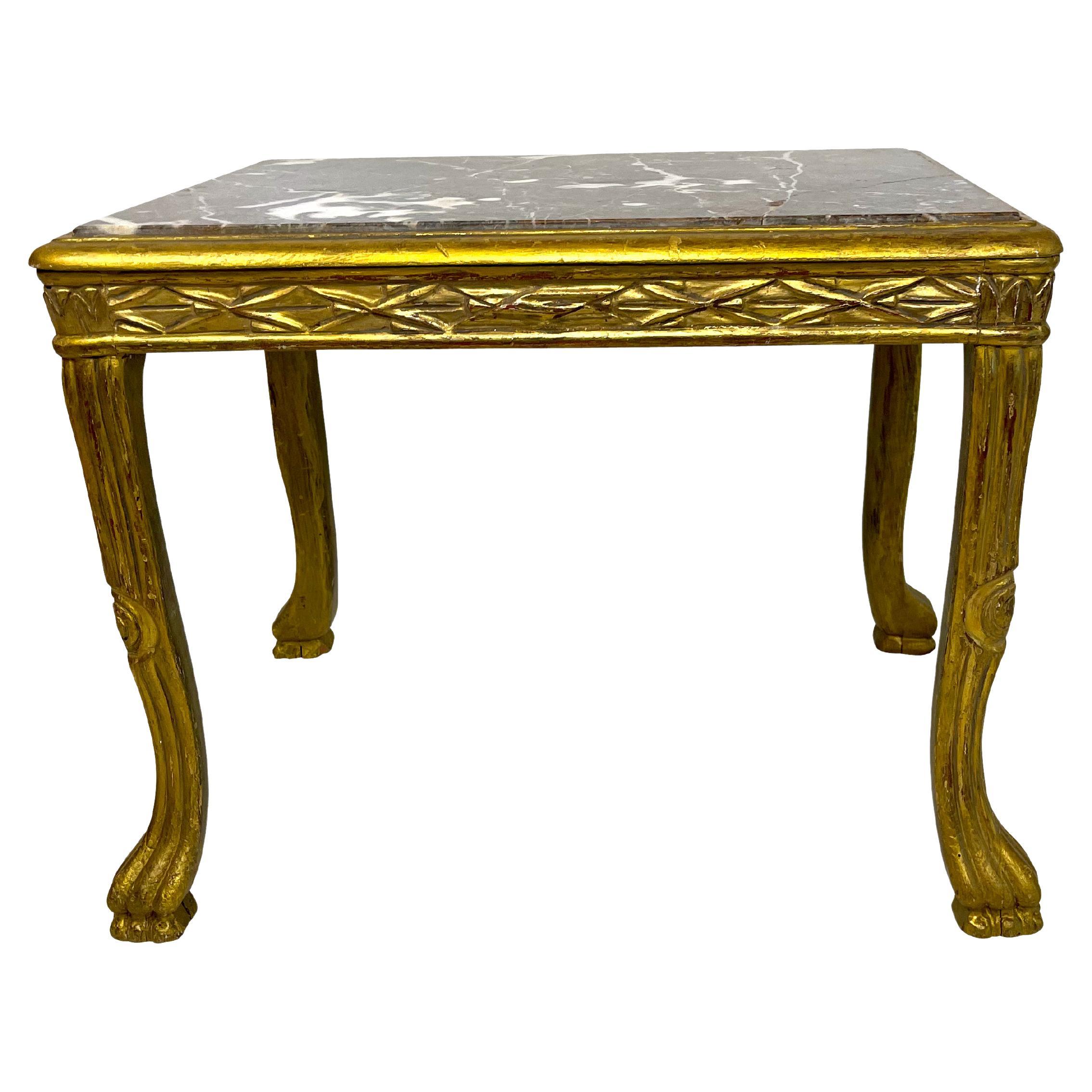 Louis XV Style Marble-Top Table with One Drawer For Sale at 1stDibs