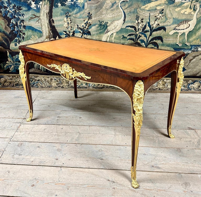 Louis XV Style Gilt Bronze Marquetry Desk, Napoleon III For Sale at 1stDibs