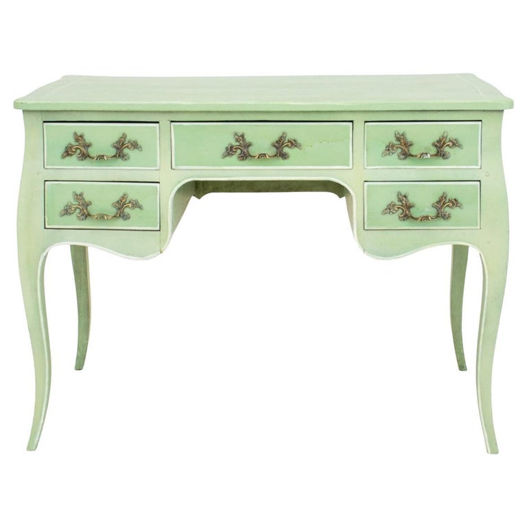 Louis XV Style Green-Painted Ladies Desk For Sale at 1stDibs