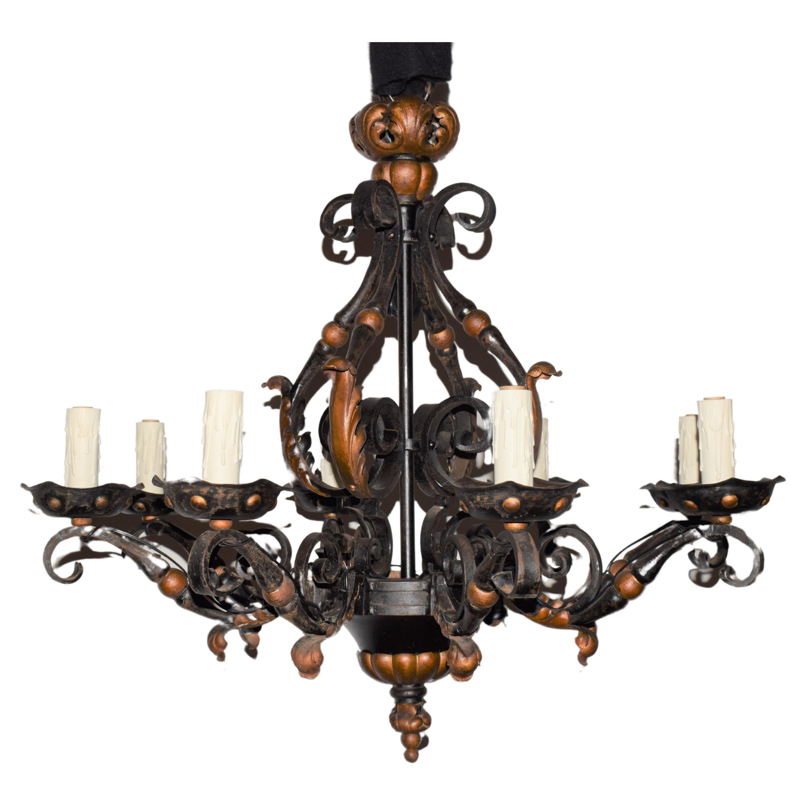 Medieval Style Iron Chandelier For Sale at 1stDibs