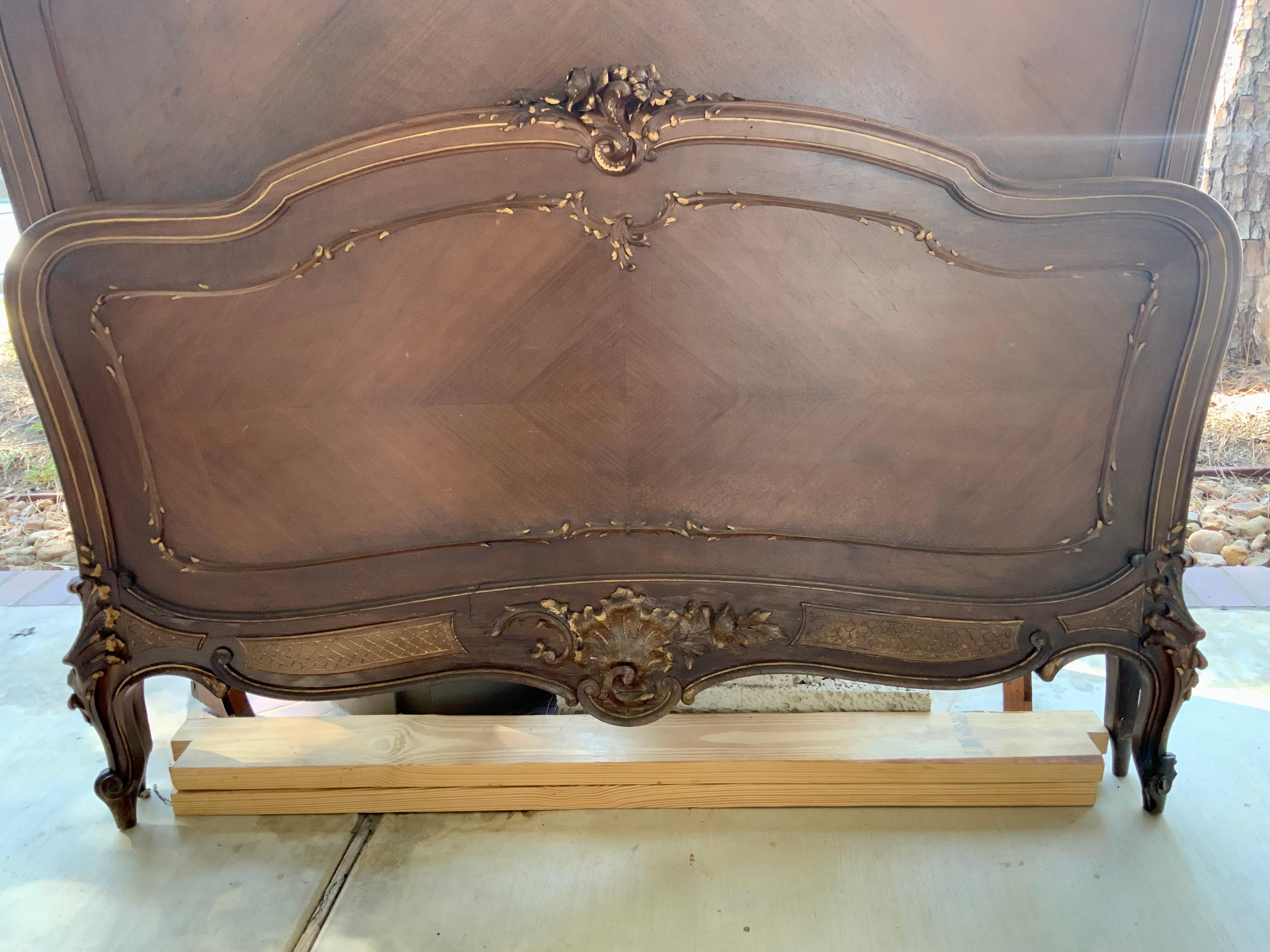 Louis XV-Style king/queen size bed at 1stDibs