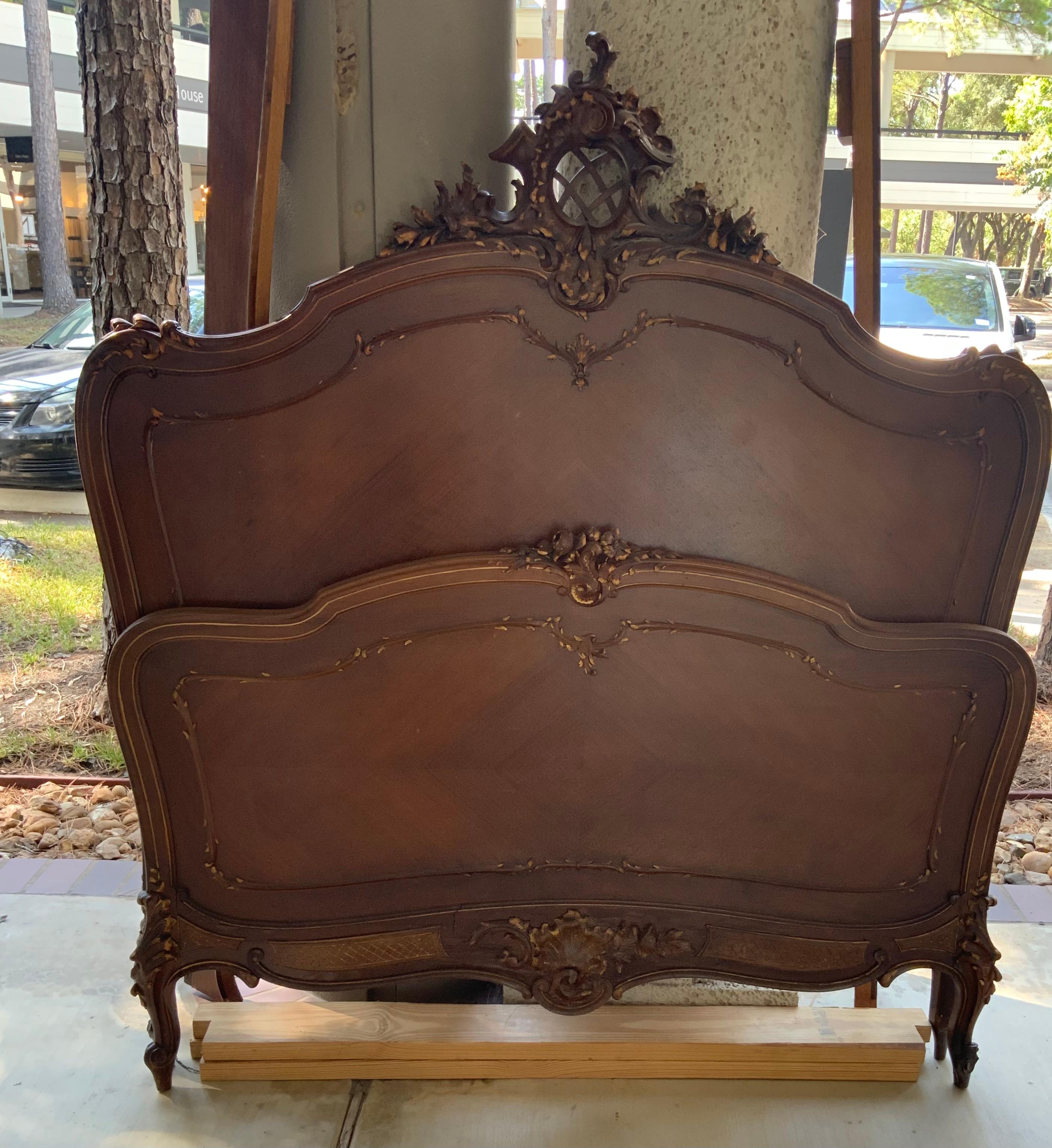 Louis XV-Style king/queen size bed at 1stDibs