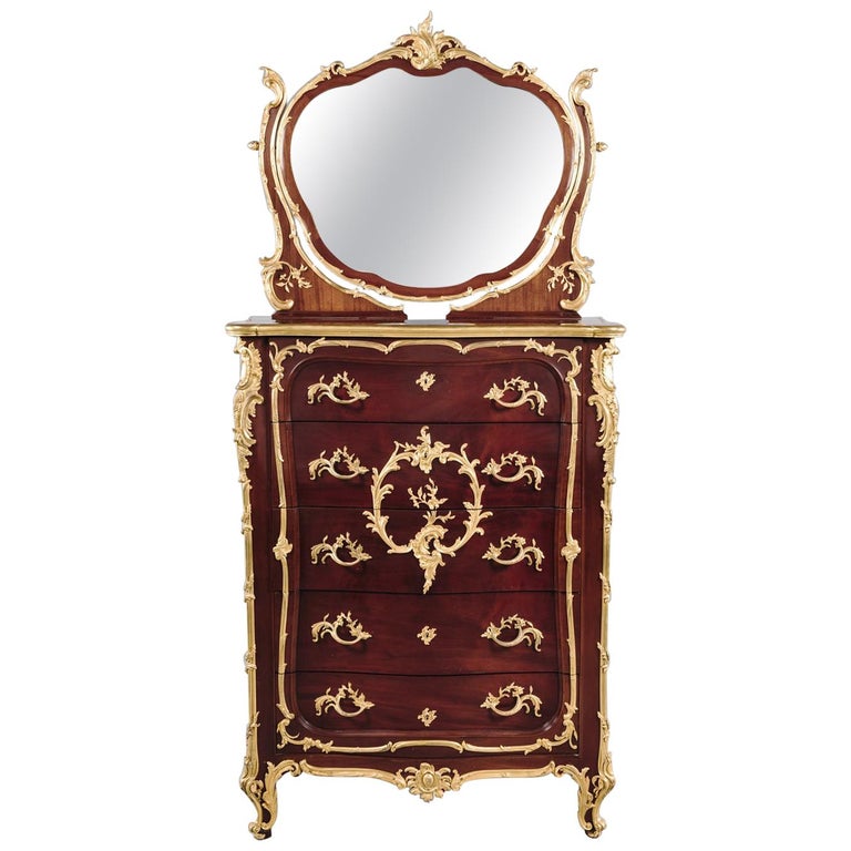 Louis XV Style Mahogany Coiffeuse Attributed to François Linke, French ...