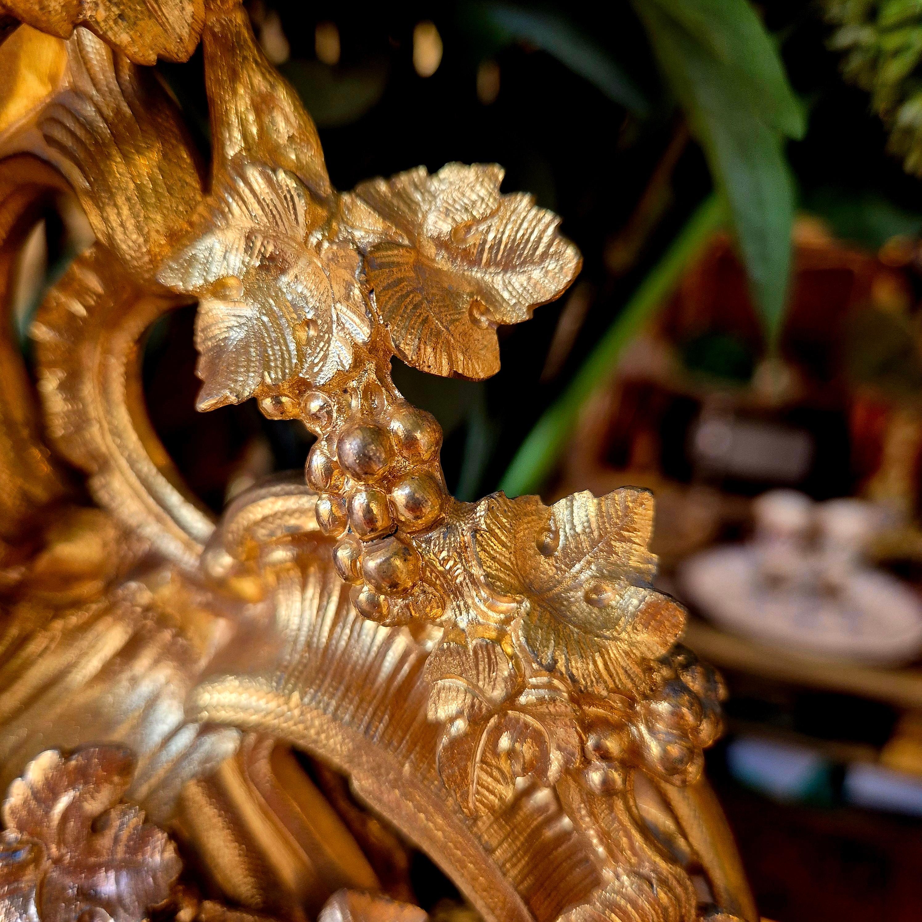 Louis XV style mantel set in gilded bronze decorated with putti, 19th ...