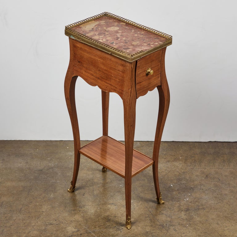 Louis XV Style Marble Top Side Table For Sale at 1stDibs