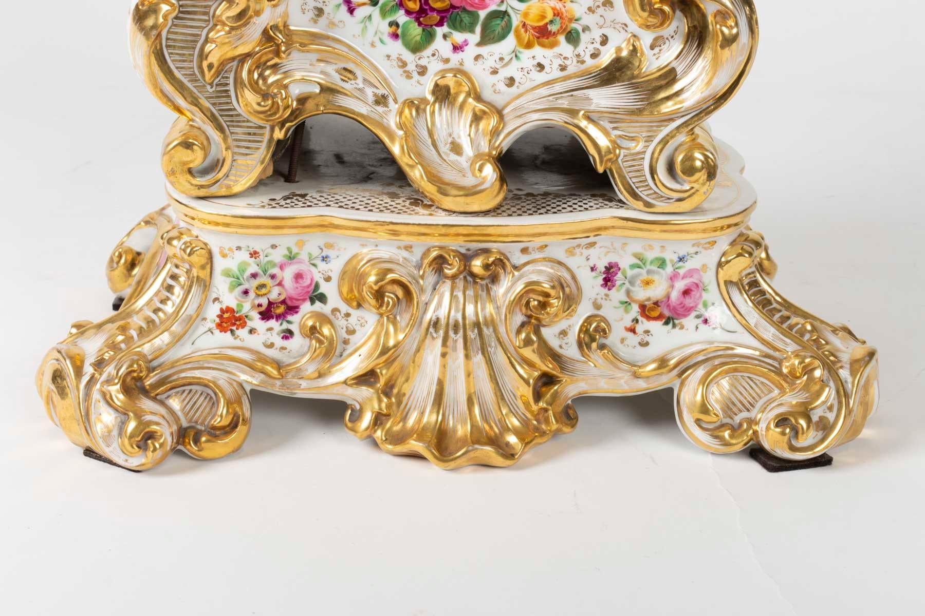 Louis XV Style Napoleon III Clock by Jacob Petit in Porcelain of Paris ...